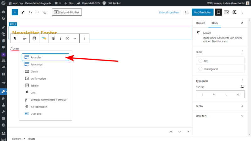 Newsletter-Segmentierung Kadence Forms und Encharge